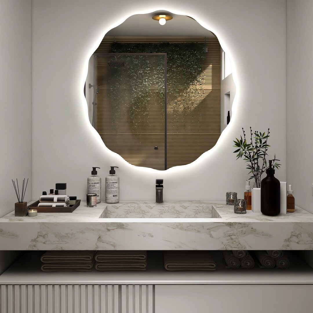 Modern Round Mirror Led, Round Mirror With LED, Mirror Illuminated ...