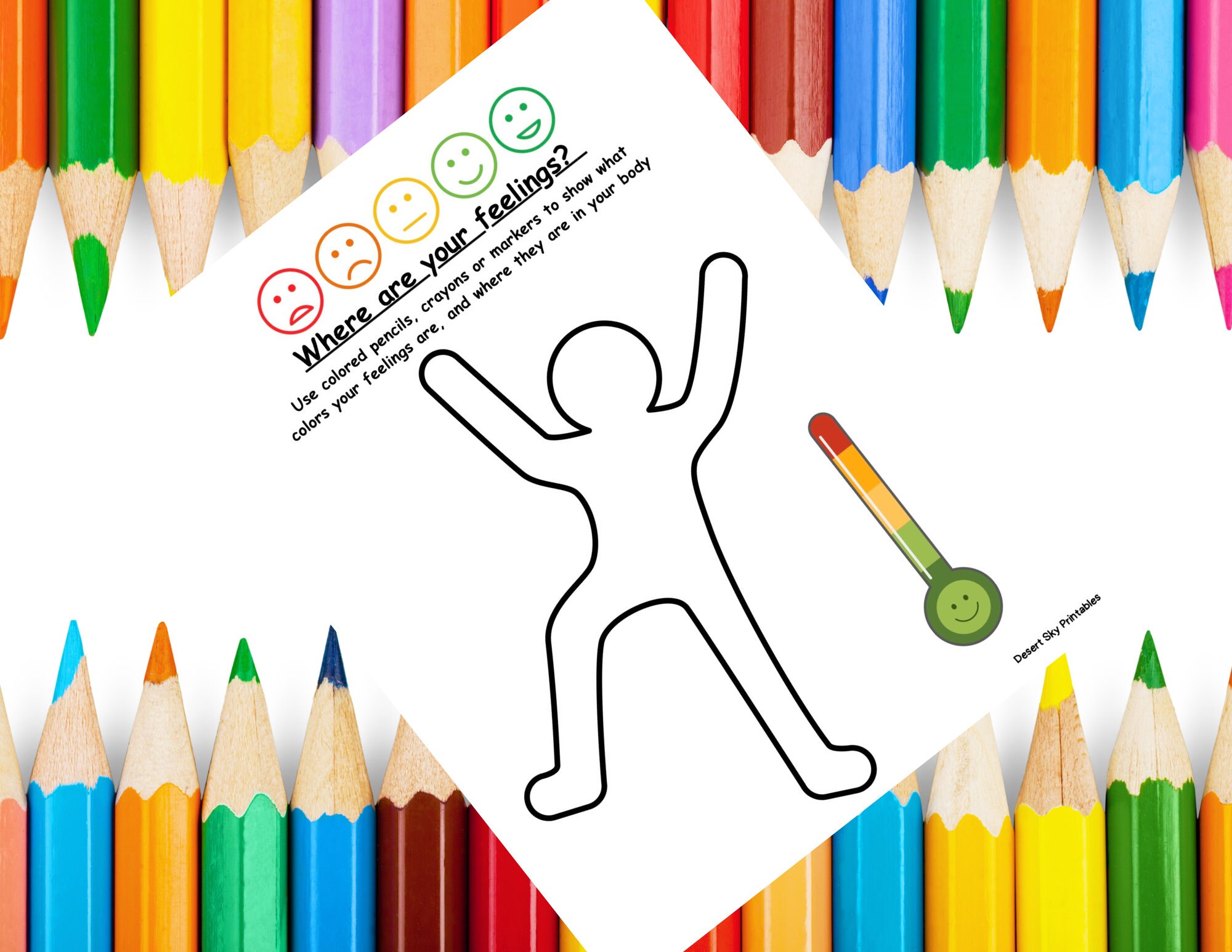 Color Your Feelings Worksheet - Etsy