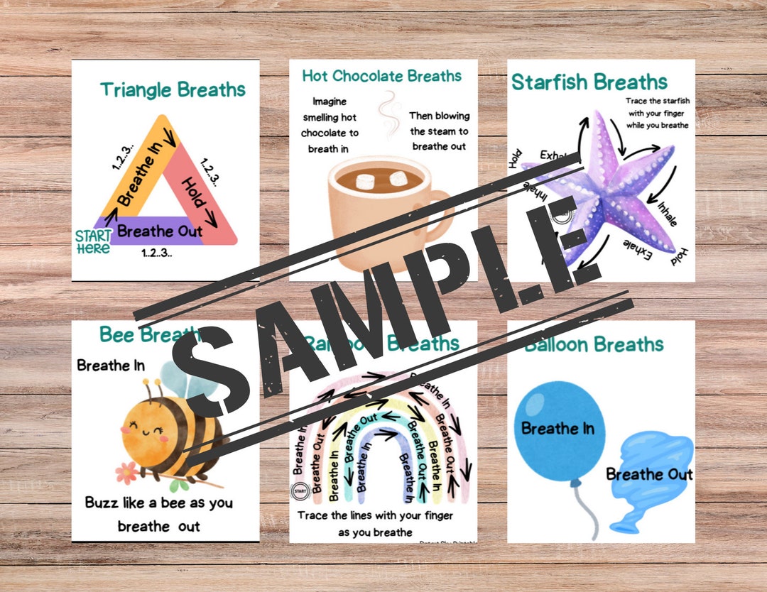 Mindful Breathing Flashcards for Kids - Etsy