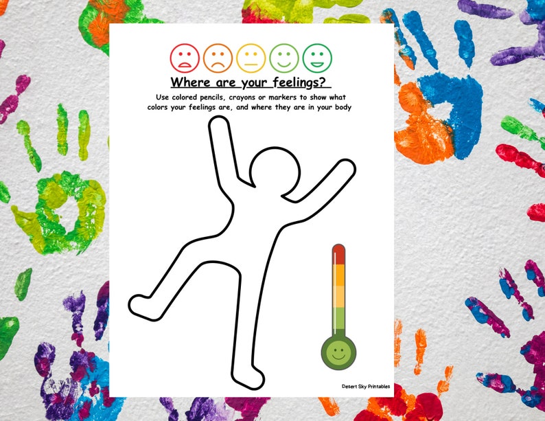 Color Your Feelings Worksheet - Etsy