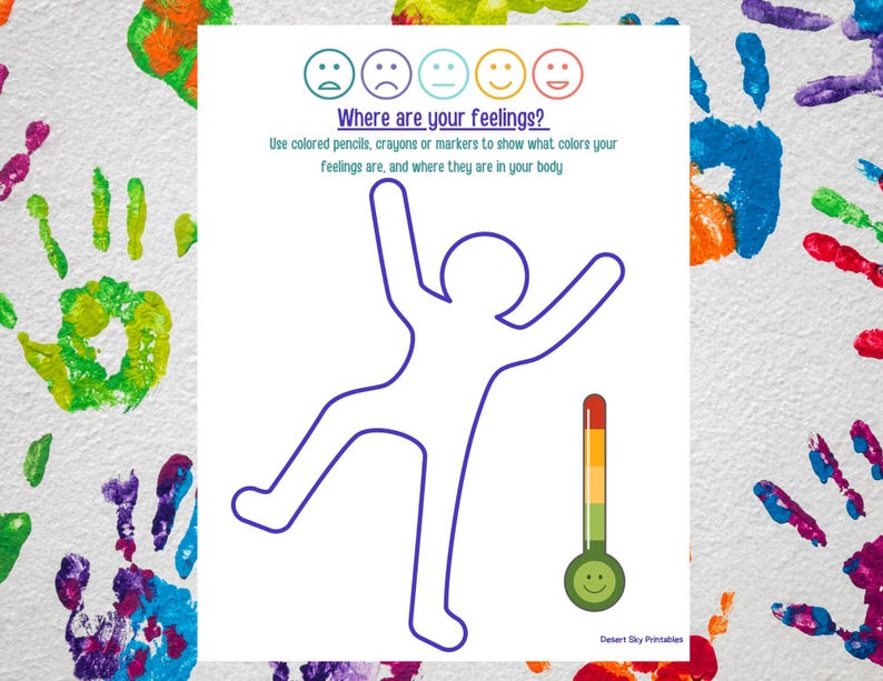 Color Your Feelings Worksheet - Etsy