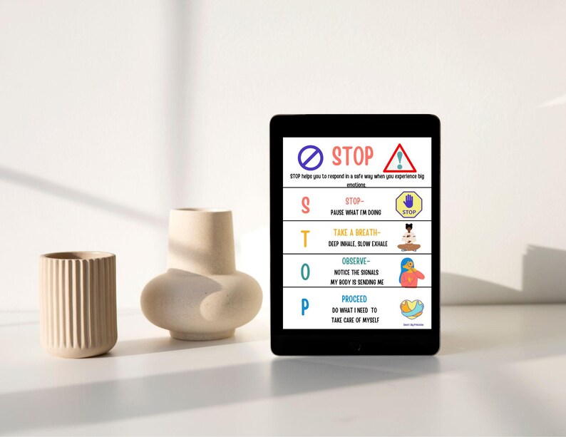 STOP Grounding Technique for Kids - Etsy