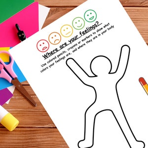 Color Your Feelings Worksheet - Etsy