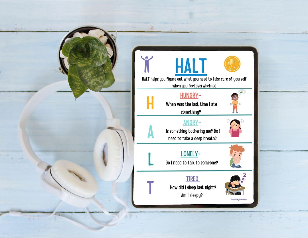 HALT Strategy Handout for Kids - Etsy