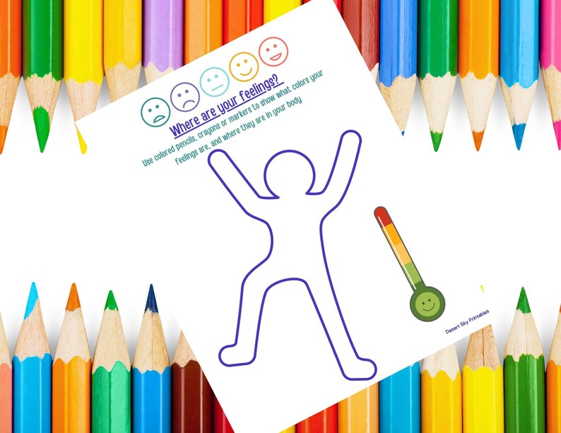Color Your Feelings Worksheet - Etsy