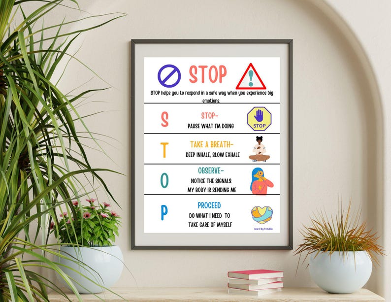 STOP Grounding Technique for Kids - Etsy