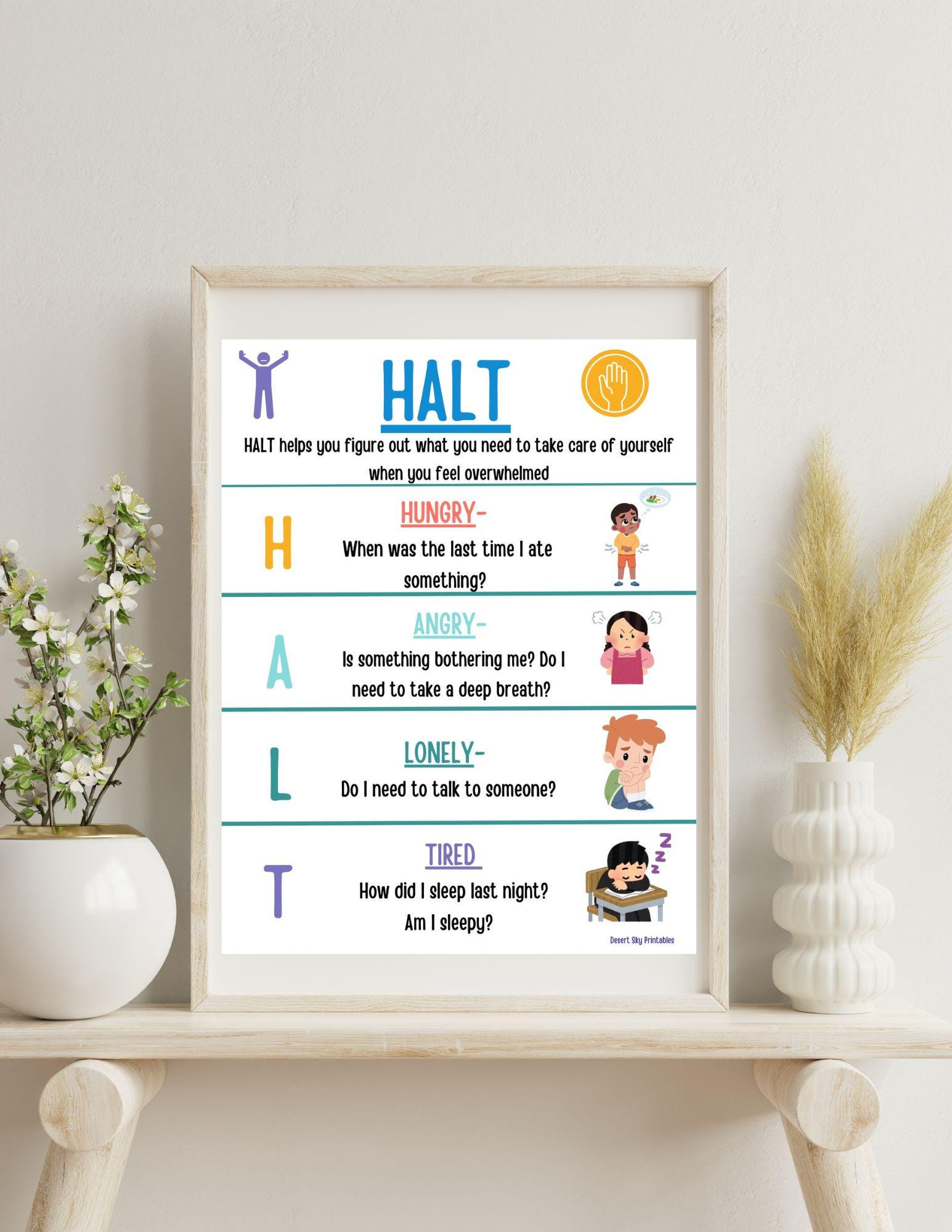 HALT Strategy Handout for Kids - Etsy