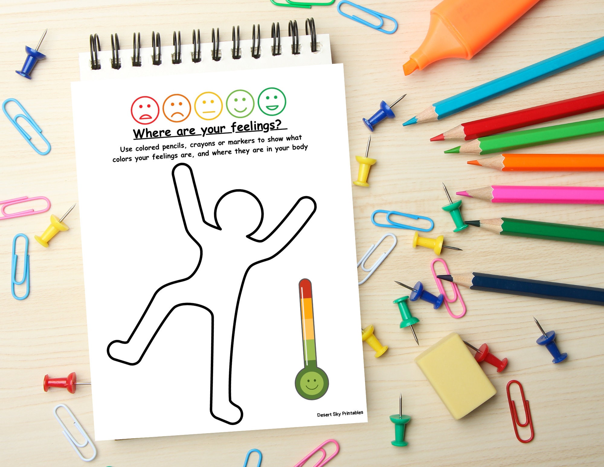 Color Your Feelings Worksheet - Etsy