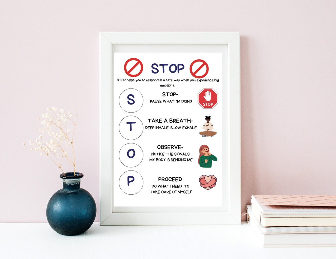 STOP Grounding Technique for Kids - Etsy