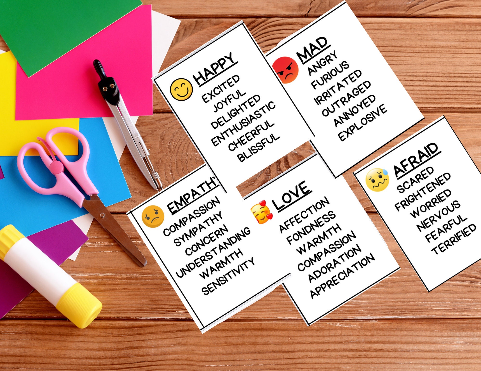 Emotion Cards for Kids - Etsy