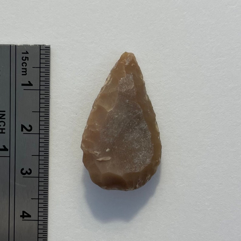 Stone Age Arrowhead. Authentic Stone Age Neolithic Leaf Shaped Flint ...