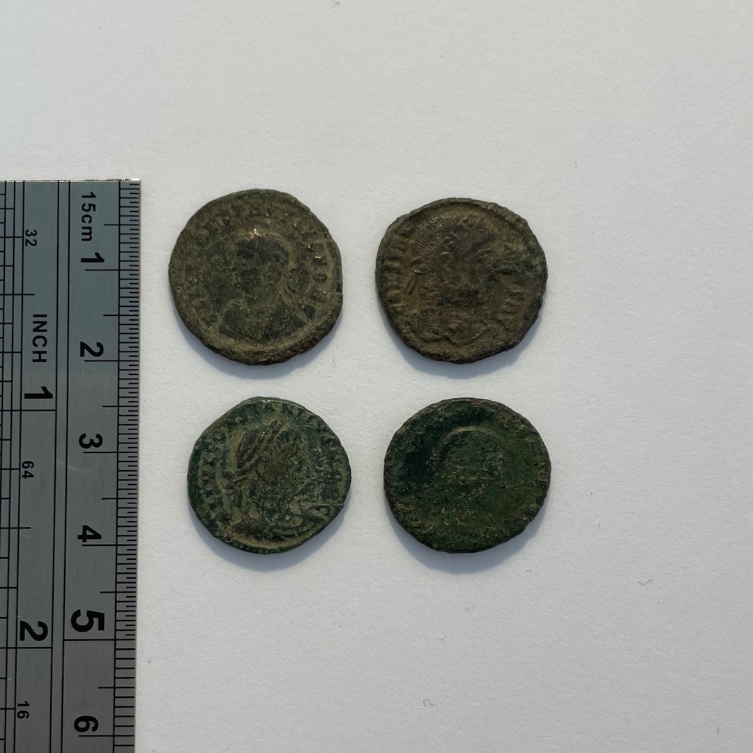 Lot of 4 Authentic Ancient Roman Bronze Coins, Circa 3rd/4th Century ...