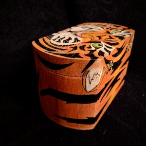Roaring Tiger Box: Wood Burned and Painted, Unique Home Decor - Etsy