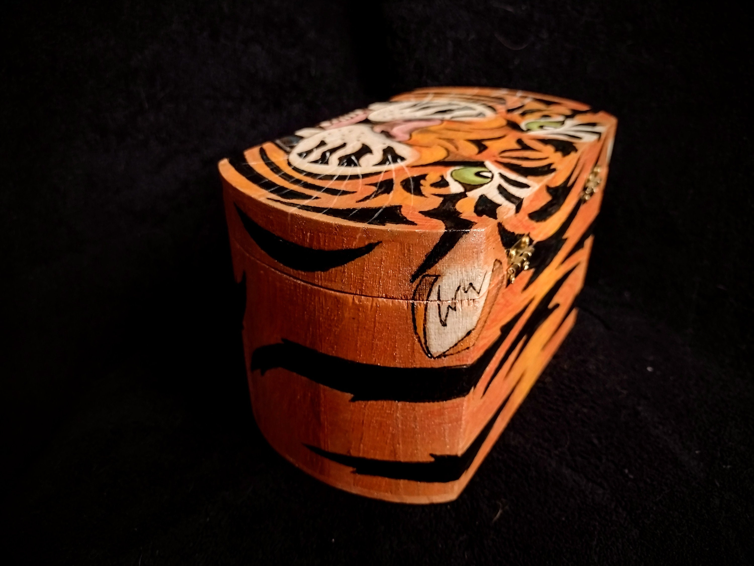 Roaring Tiger Box: Wood Burned and Painted, Unique Home Decor - Etsy