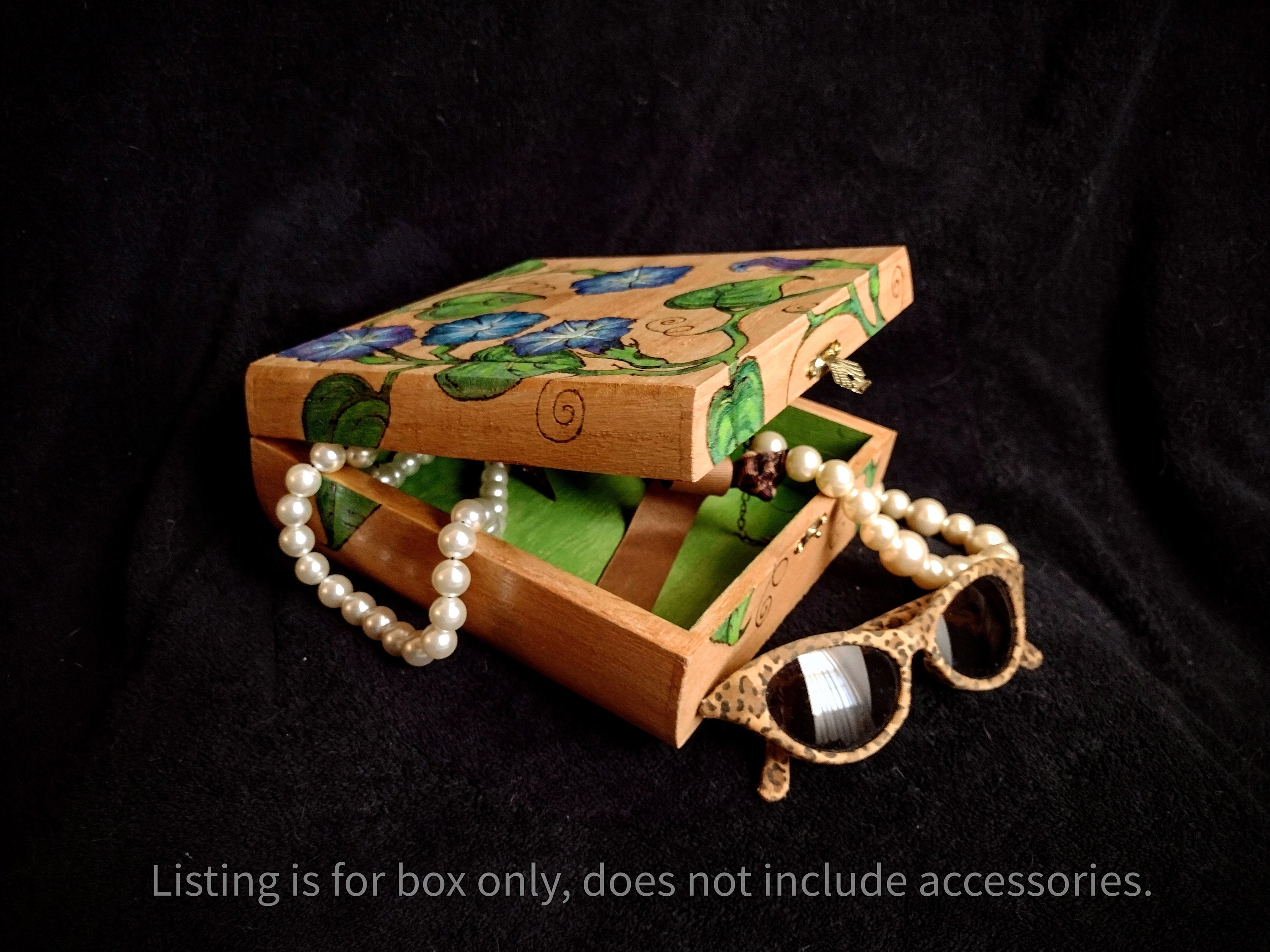 Morning Glory Box: a Wood Burned Floral Home Accent for - Etsy