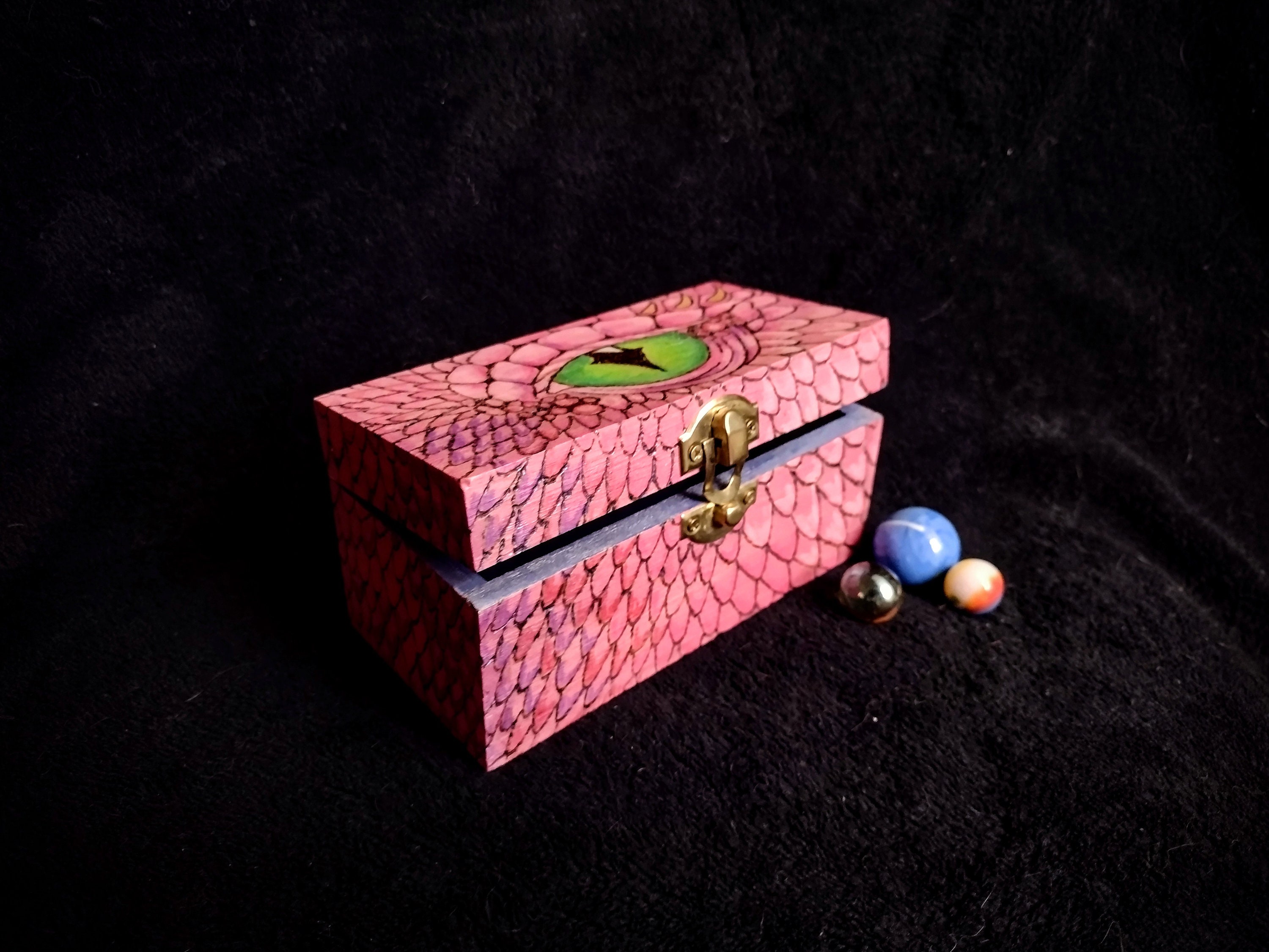 Pink Dragon's Eye Box: a Decorative Wood-burned Trinket - Etsy