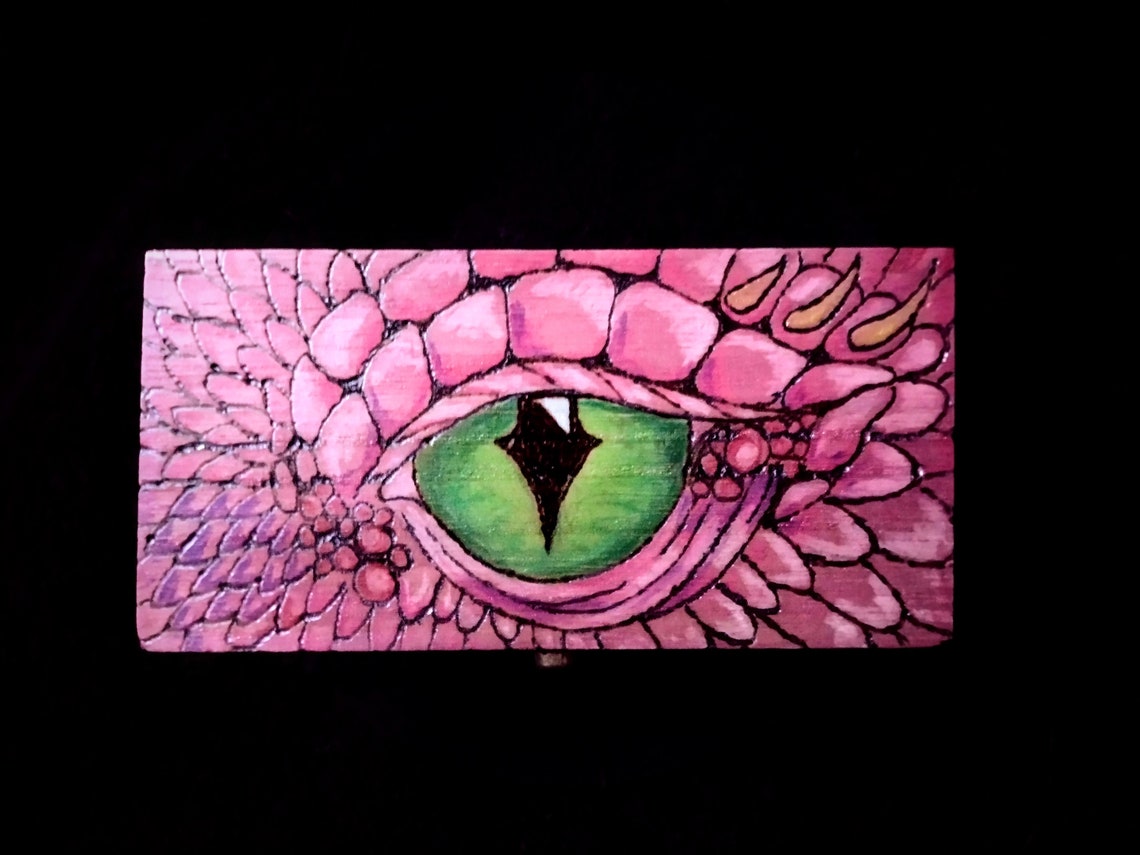 Pink Dragon's Eye Box: a Decorative Wood-burned Trinket - Etsy