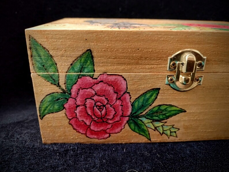 Raven and Scythe Box: a Traditional Tattoo Style, Wood Burned Box for ...