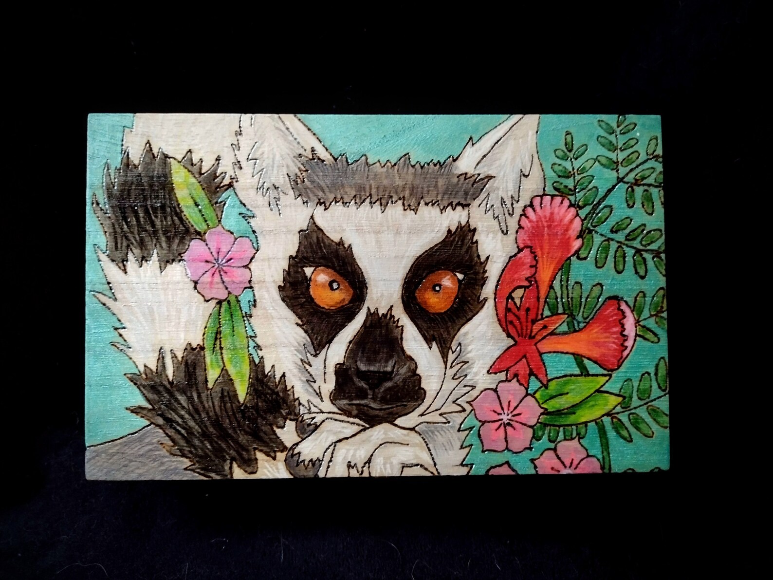 Lemur Wood Burned Box: A Decorative Box With a Ring Tailed Lemur and ...
