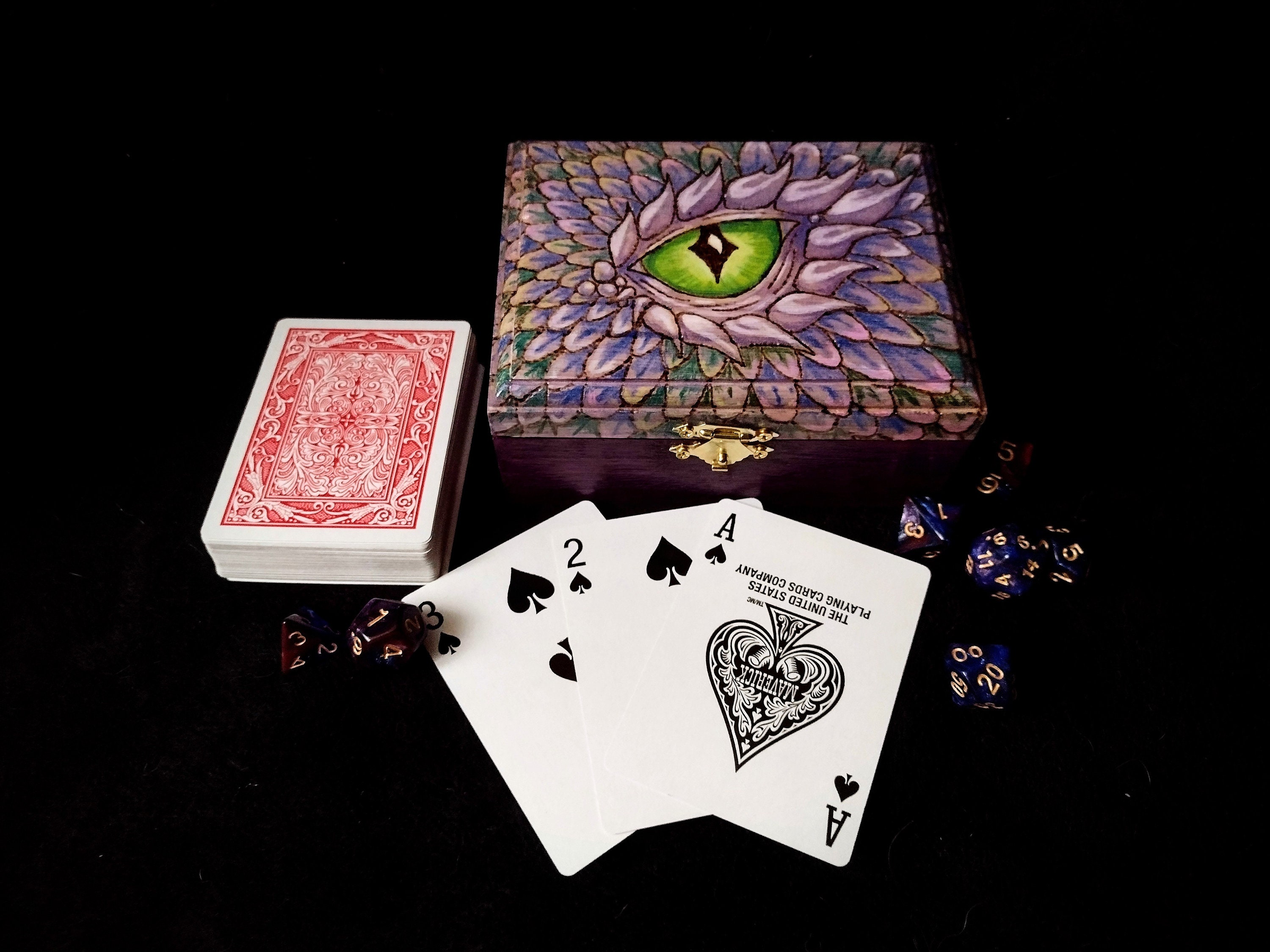 Purple Dragon's Eye Box: Wood Burned, Decorative, Fantasy Trinket Box ...