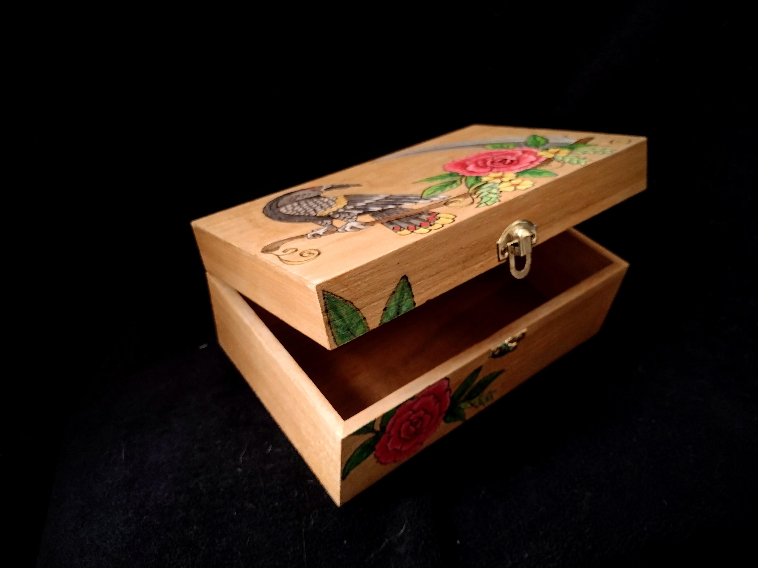 Raven and Scythe Box: a Traditional Tattoo Style, Wood Burned Box for ...
