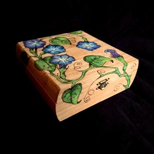 Morning Glory Box: a Wood Burned, Floral Home Accent for Keepsakes ...