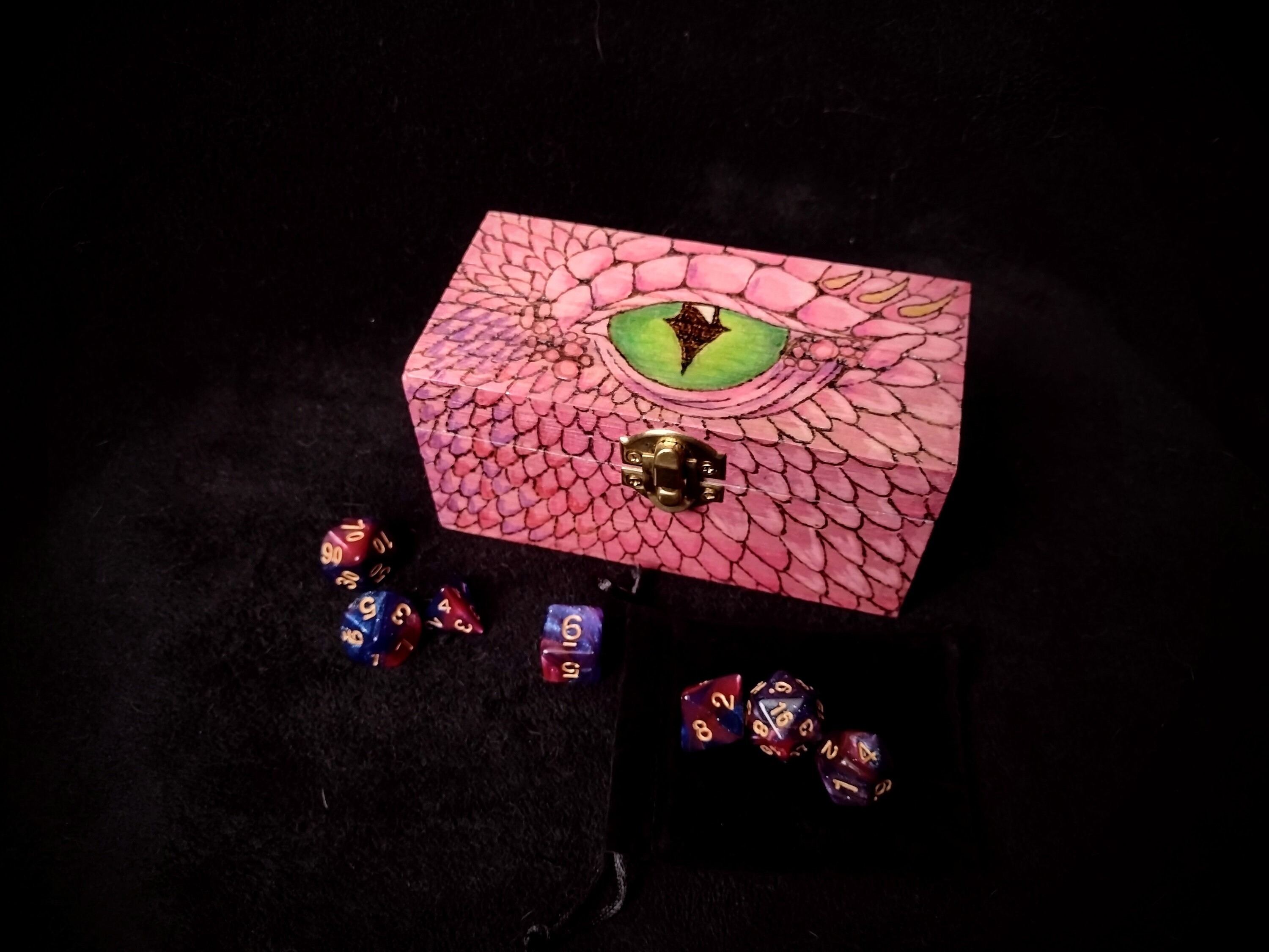 Pink Dragon's Eye Box: a Decorative Wood-burned Trinket - Etsy