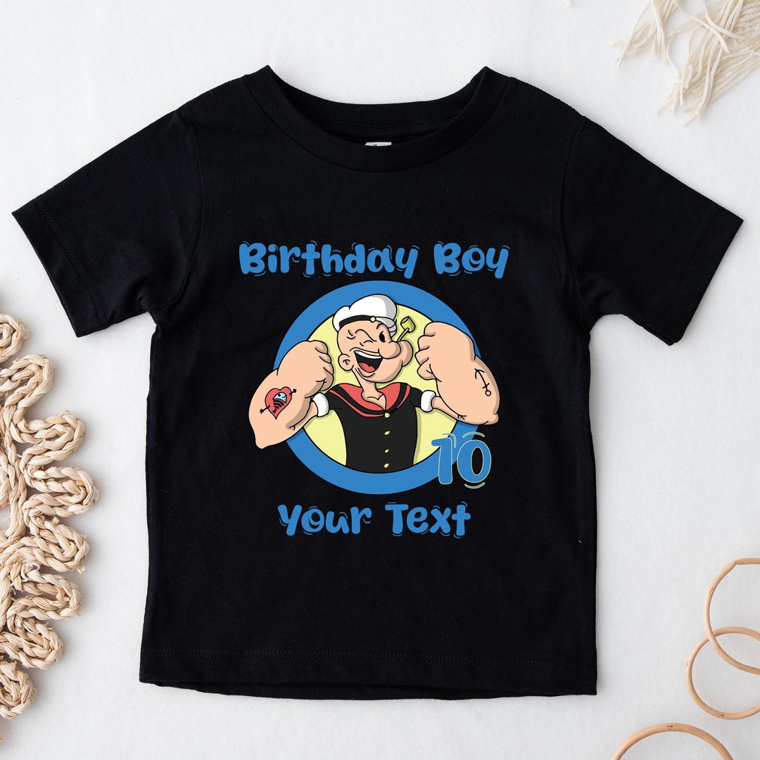 Custom Popeye Birthday Boy T-shirt: Personalized Cartoon Party Gift - Etsy
