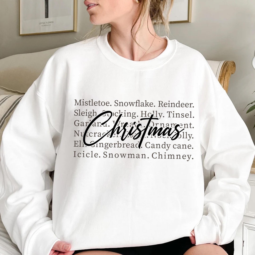 Christmas Words Sweatshirt, Christmas Definition Sweater, Cute ...