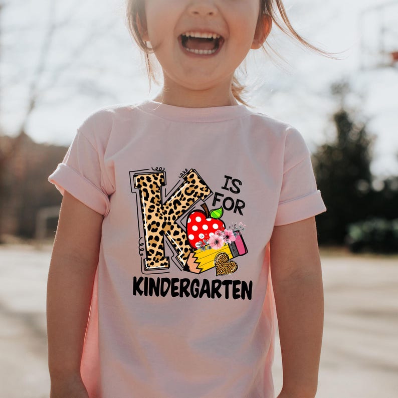 K is for Kindergarten Teacher Shirt, Hello Kindergarten T-shirt, Kinder ...