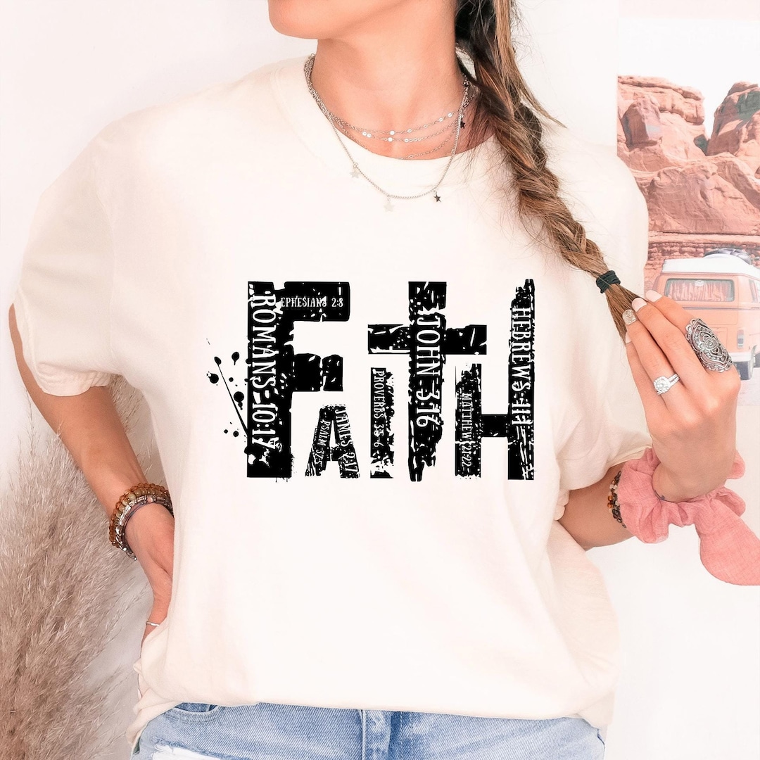 Christian Shirt, Retro Faith T-shirt, Scripture Tee, Bible Verse Tee ...