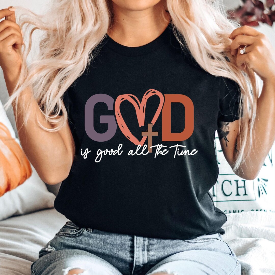 God is Good T-shirt: Christian Faith Tee With Heart Cross - Etsy