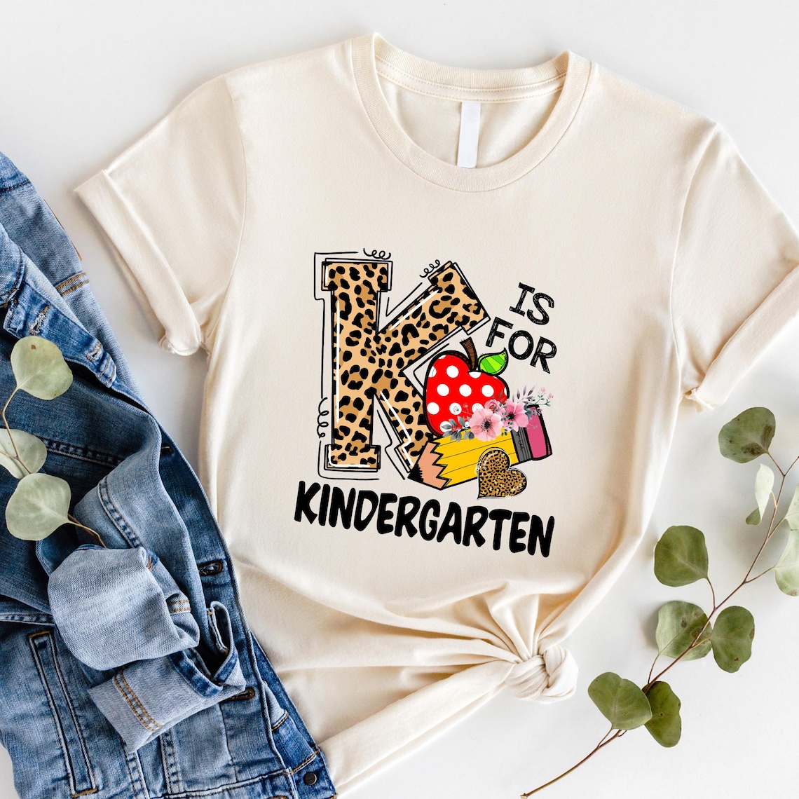 K is for Kindergarten Teacher Shirt, Hello Kindergarten T-shirt, Kinder ...