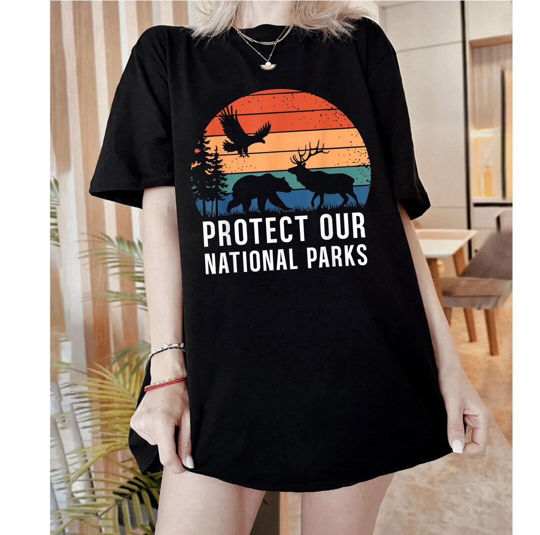Protect Our National Park Retro Wildlife Conservation T-shirt, Vintage ...