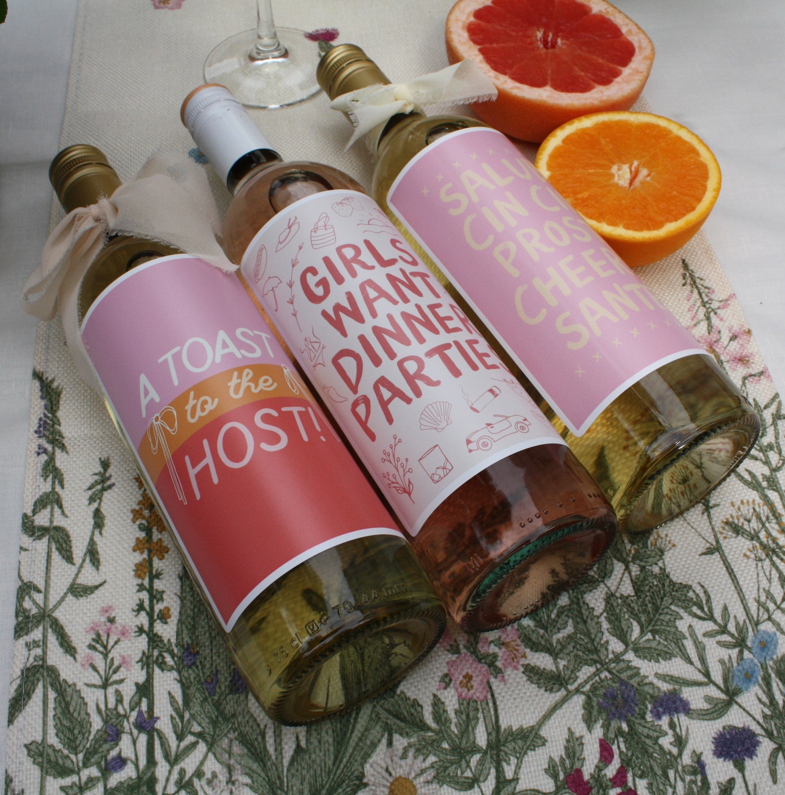 Toast to the Host Wine Bottle Label Gift Dinner Party Decor for Outdoor ...