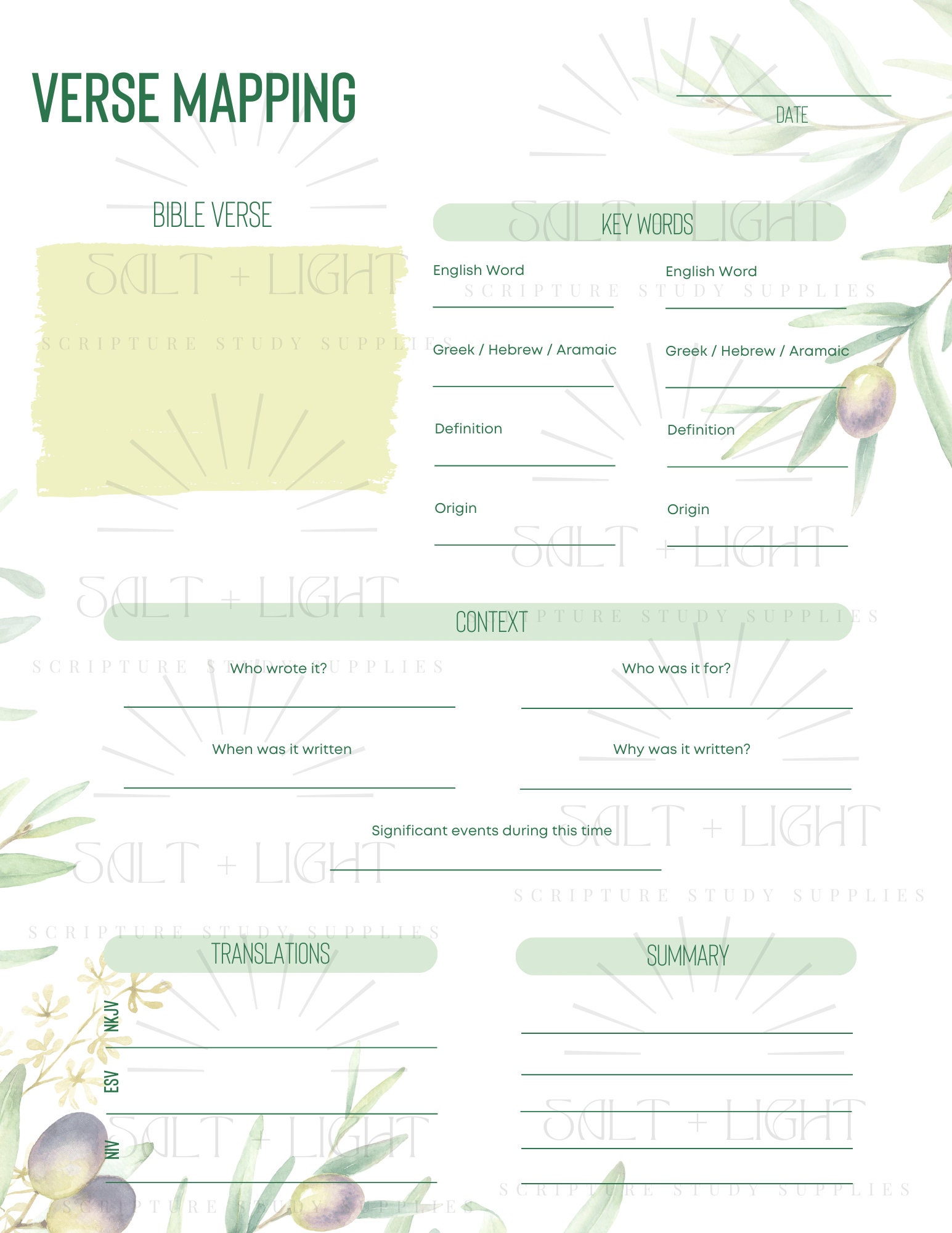 Bible Study Worksheet Bible Study Prayer Guide Printable Bible Study ...