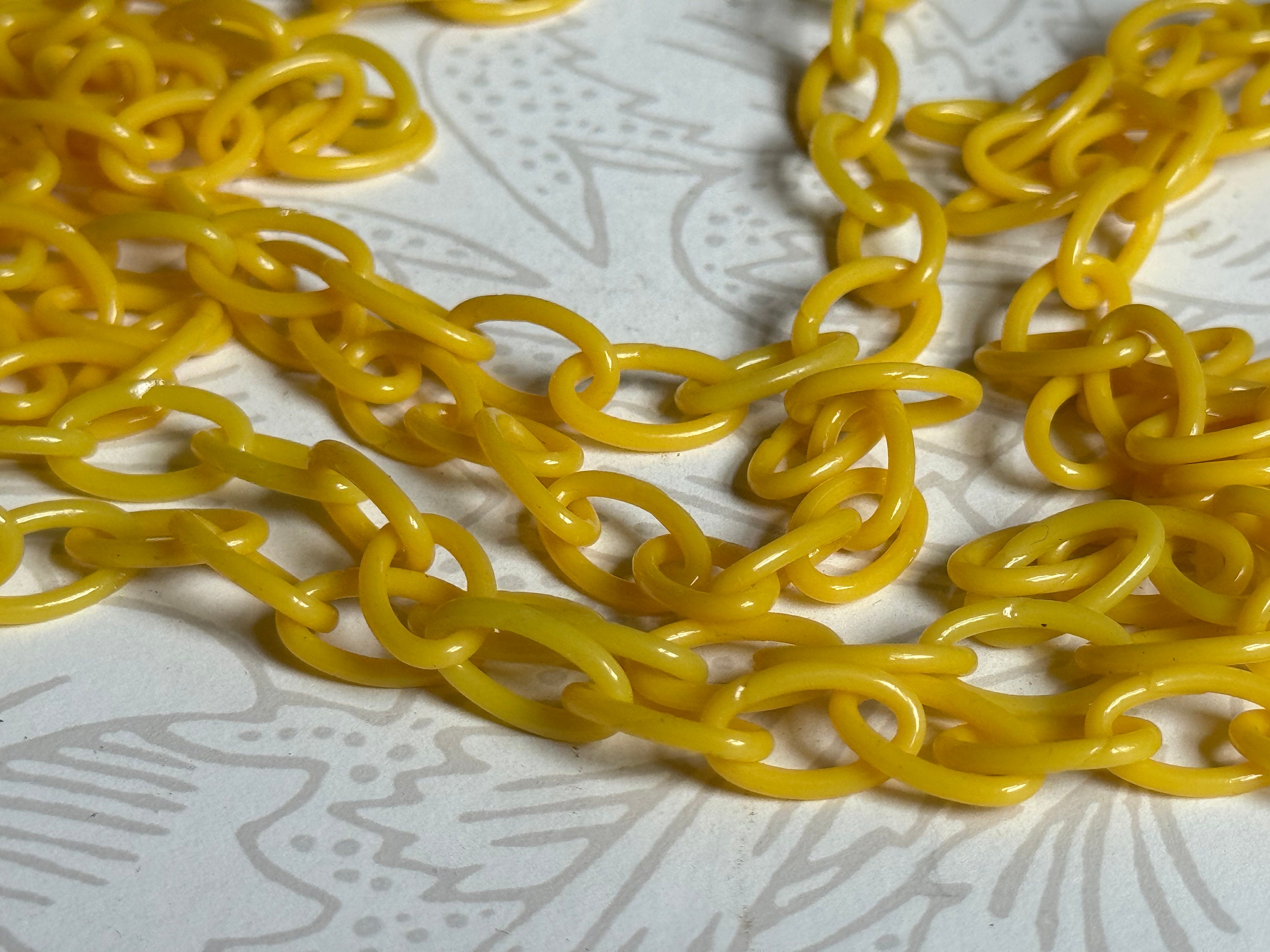 Vintage Celluloid Yellow Chain Lengths 15” - Etsy