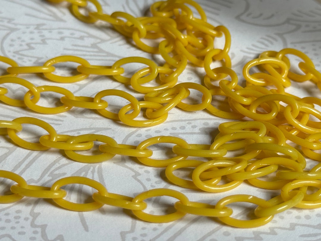 Vintage Celluloid Yellow Chain Lengths 15” - Etsy