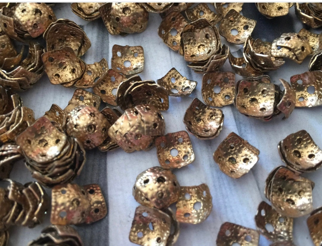 36 Vintage Brass Bead Caps 8mm - Etsy