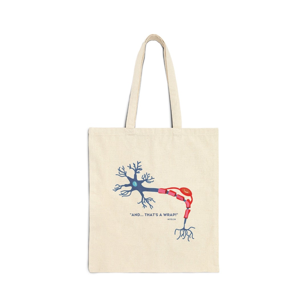 That's A Wrap! -myelin, Neuroscience Themed Cotton Canvas Tote Bag - Etsy