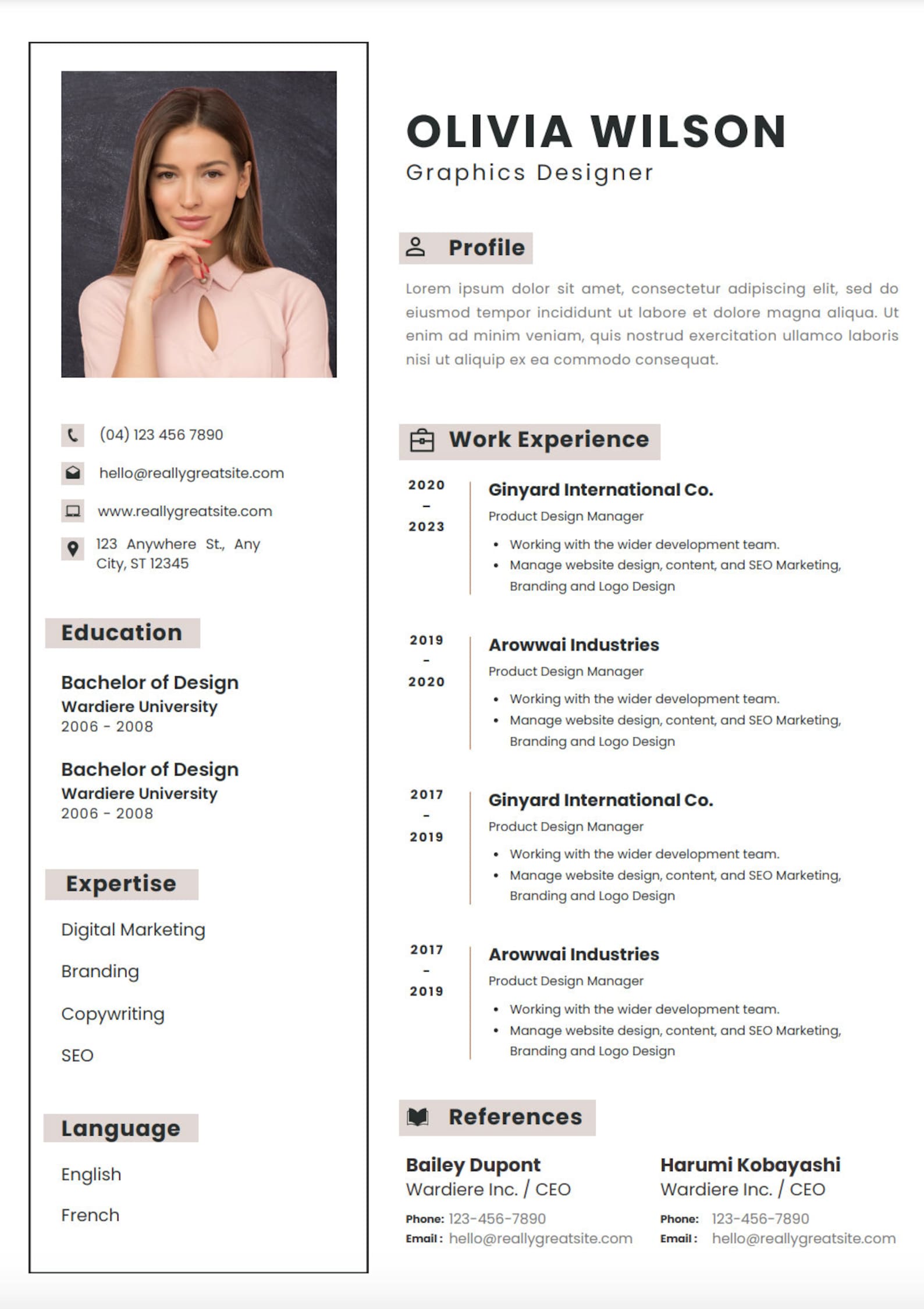 Modern, Sleek Resume Template - Etsy