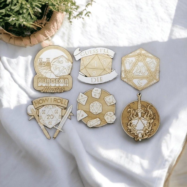 Customized Dungeons & Dragons Wooden Coasters Laser Engraved Set 6 ...