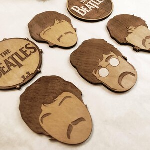 Customized the Beatles Wooden Coasters Laser Engraved Set of 6 Unique ...