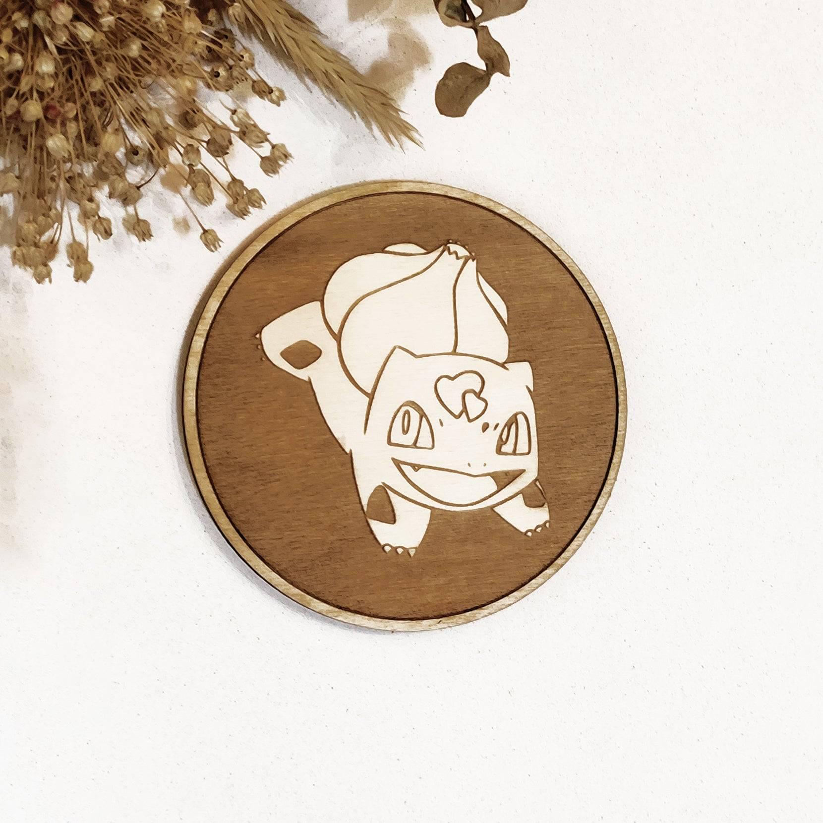 Customized Pokemon Wooden Coasters Laser Engraved Set of 6 Pokémon Fans ...