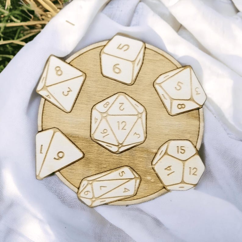 Customized Dungeons & Dragons Wooden Coasters Laser Engraved Set 6 ...