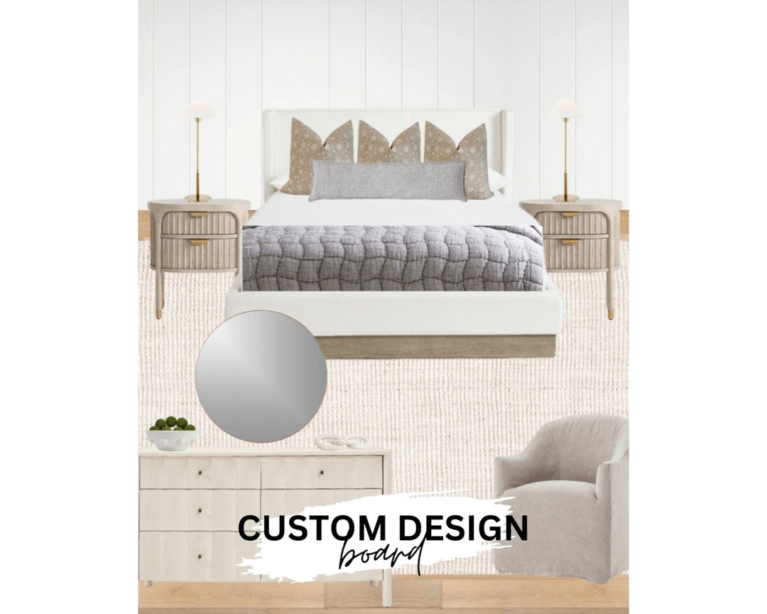 Custom Interior Decorating | Design Board for Bedroom | Room Design - Etsy