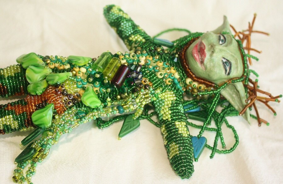 Woodland Fairy - Beaded Art Doll - Etsy