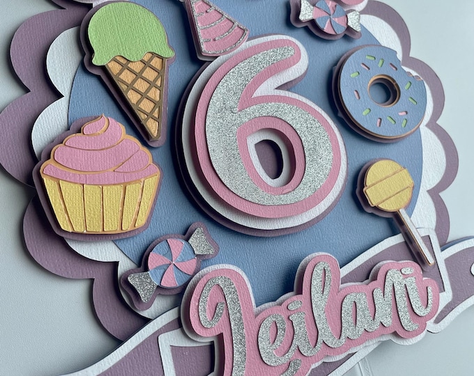 Personalized, Sweet, Sassy, SIX Cake Topper - Etsy