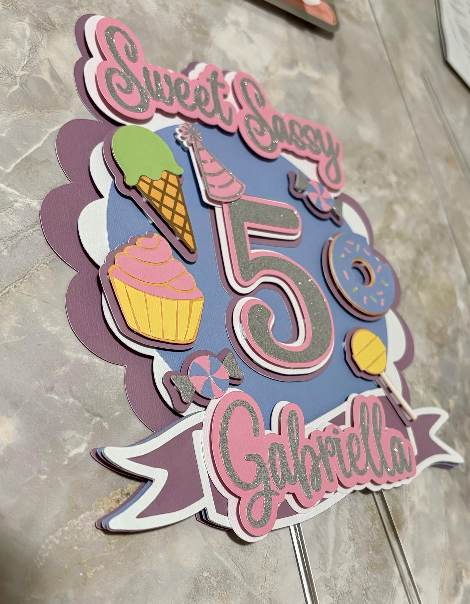 Personalized, Sweet, Sassy, SIX Cake Topper - Etsy