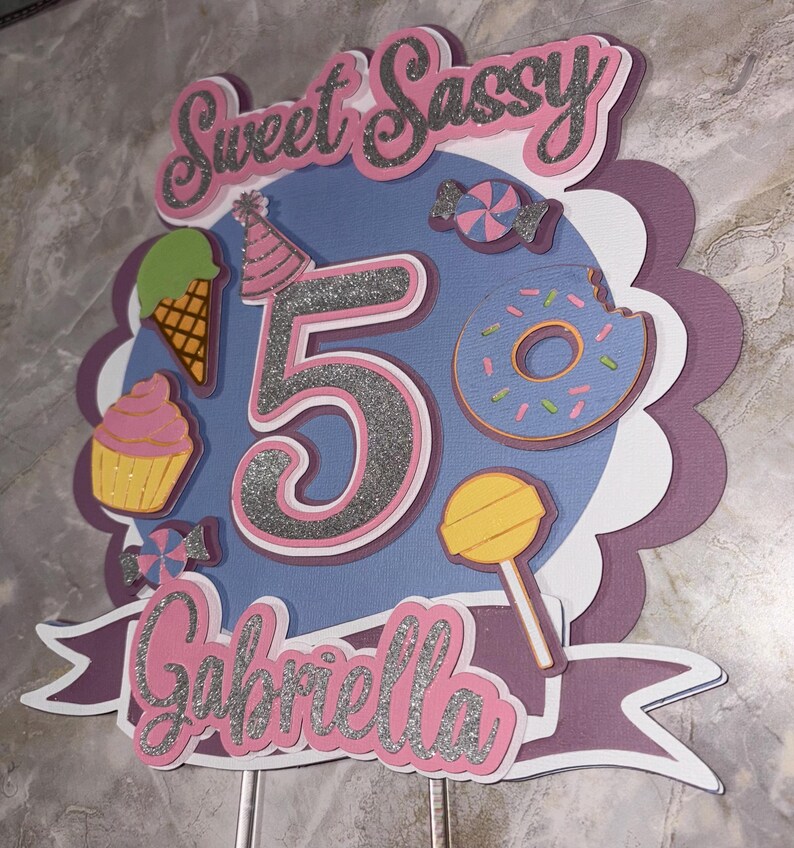 Personalized, Sweet, Sassy, SIX Cake Topper - Etsy